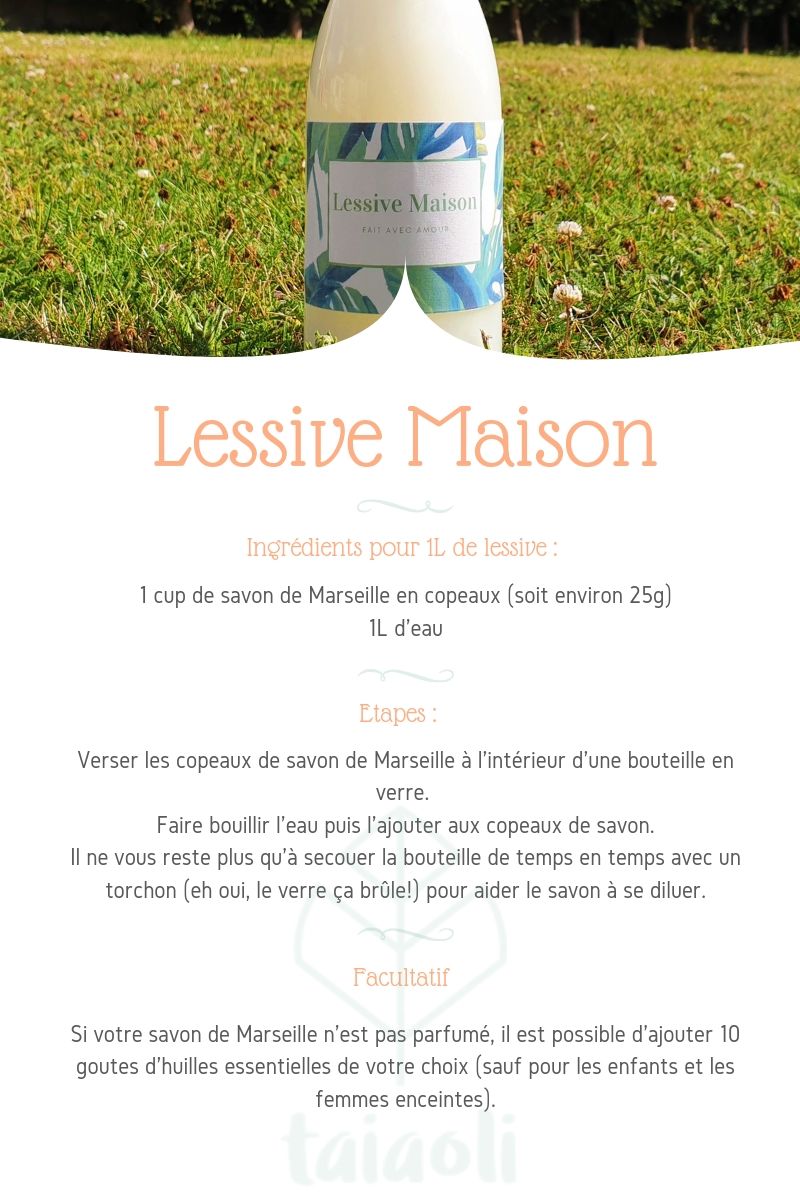 Recette de la lessive maison - Taiaoli