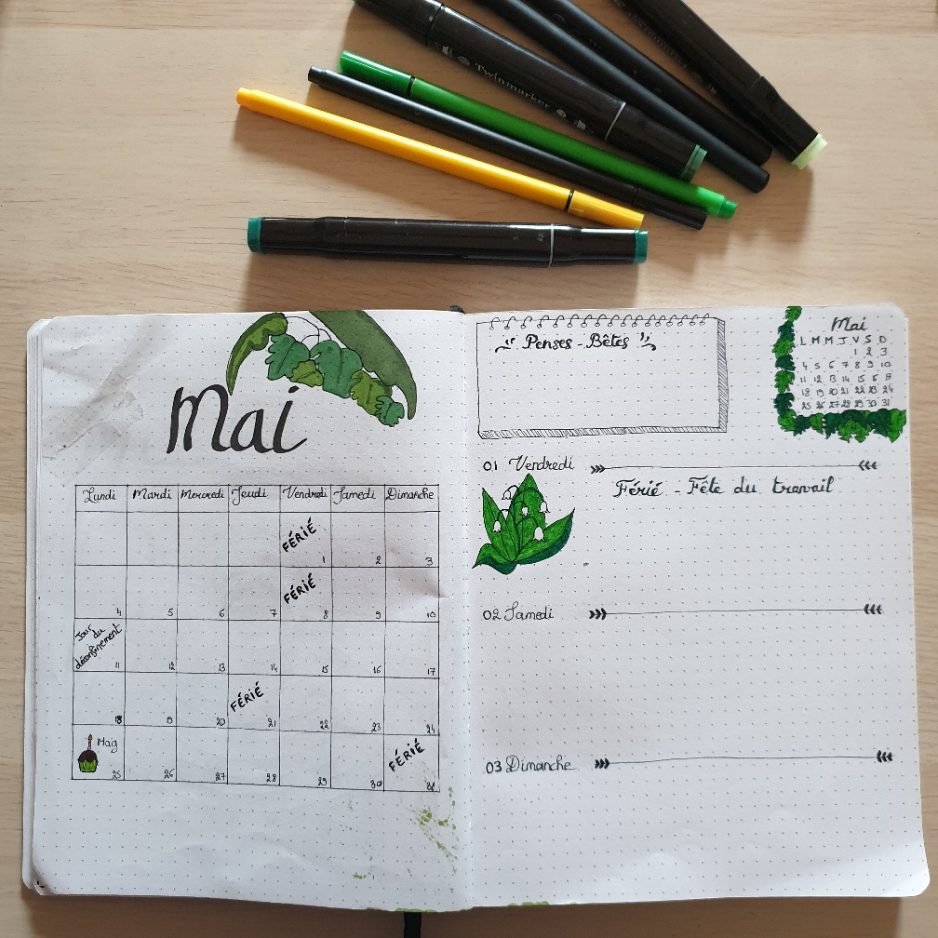 Mon bullet journal de mai - Taiaoli